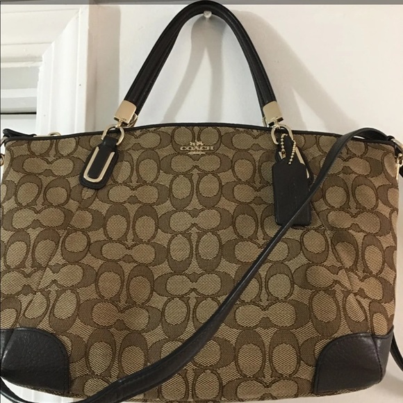 Coach | Bags | Coach Jacquard Leather And Fabric Handbagsatchel | Poshmark